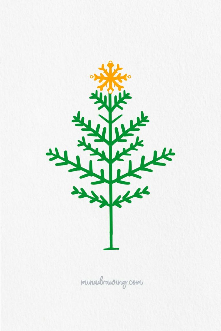14 Easy Christmas Tree Drawing Ideas • Mina Drawing