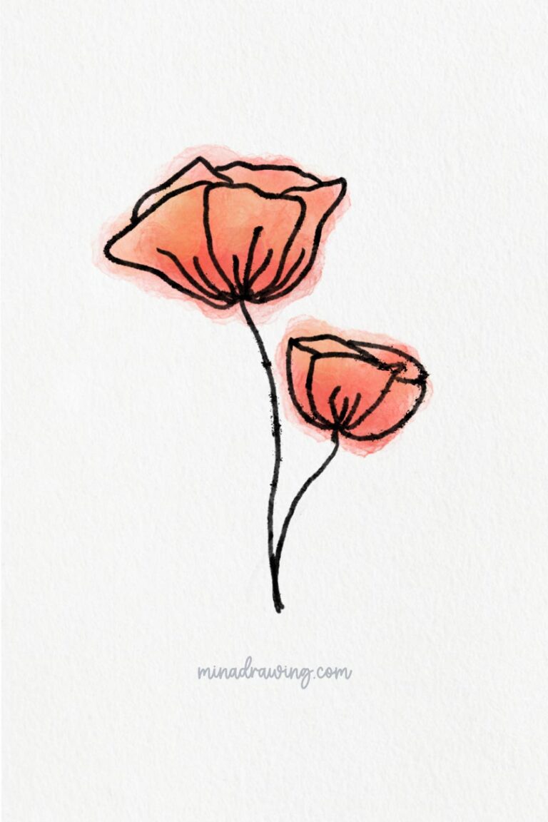 15 Easy Flower Drawing Ideas • Mina Drawing