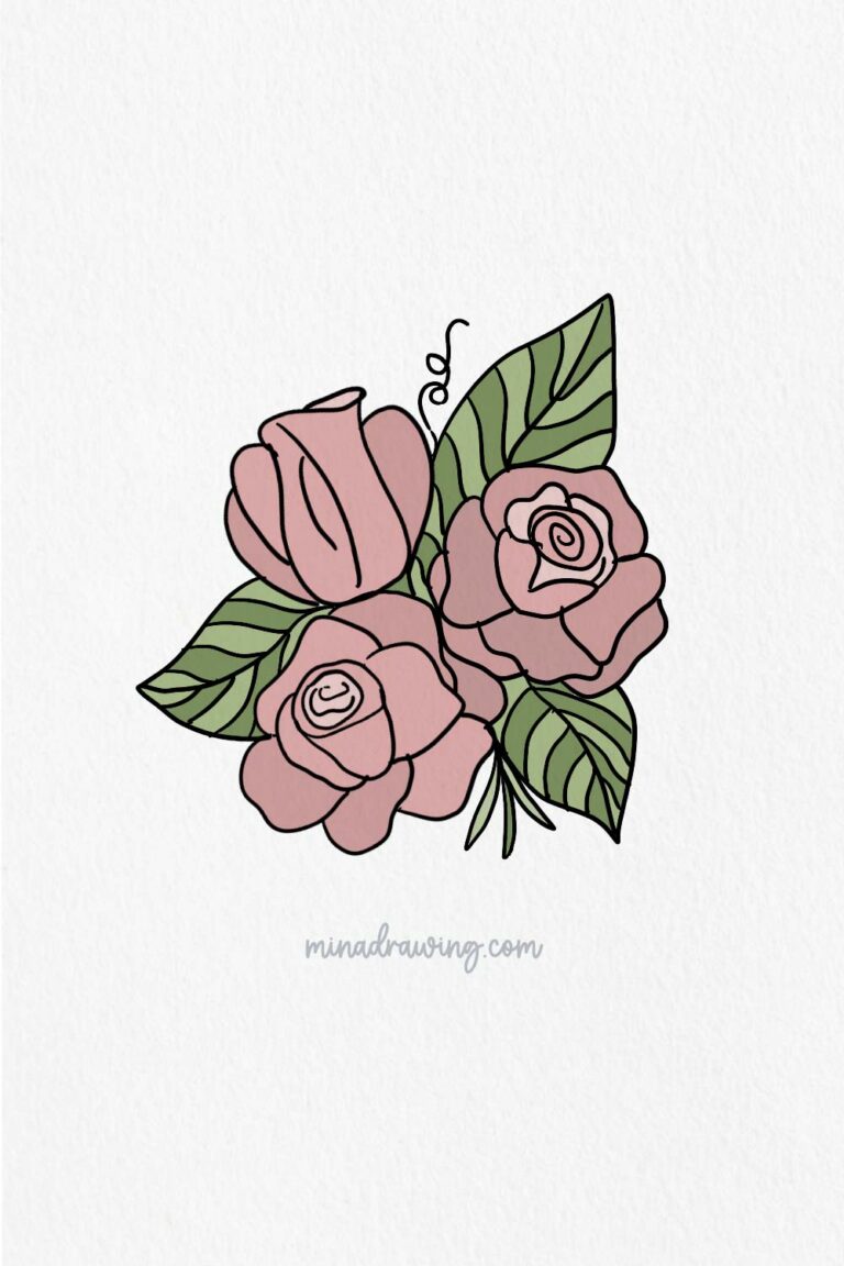 12 Easy Rose Drawing Ideas Step By Step Guide • Mina Drawing