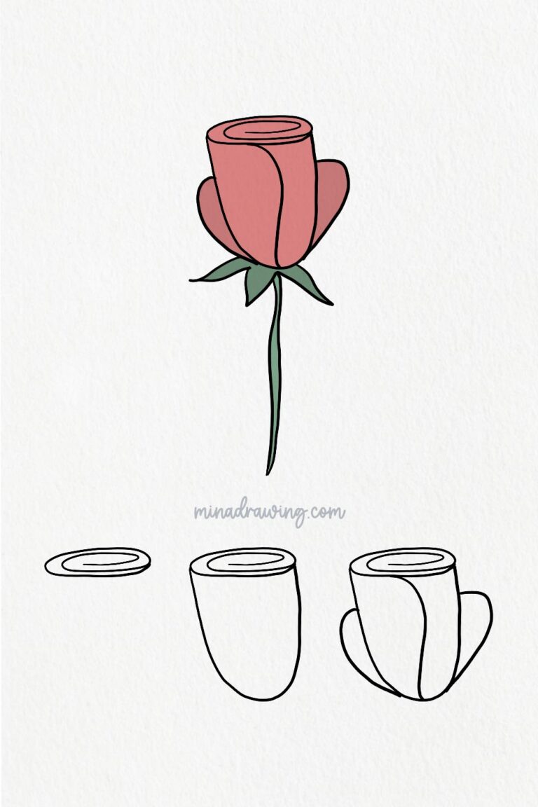 12 Easy Rose Drawing Ideas Step By Step Guide • Mina Drawing