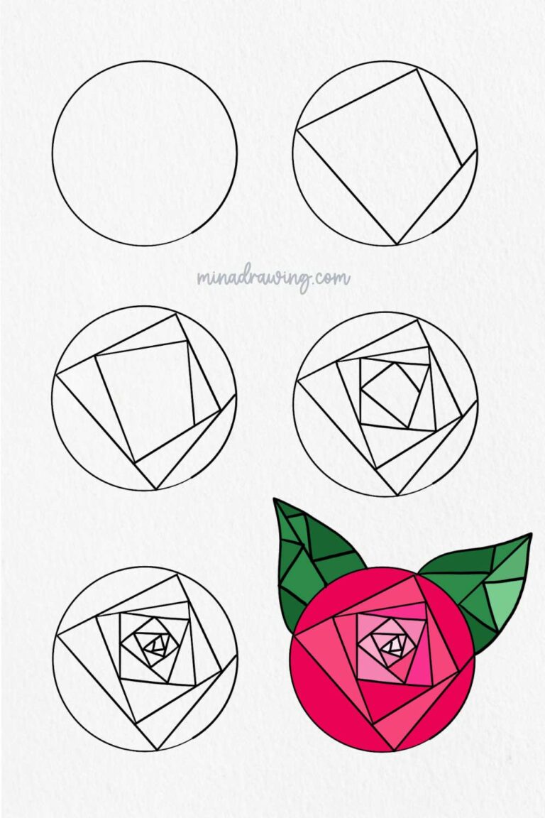 12 Easy Rose Drawing Ideas Step By Step Guide • Mina Drawing